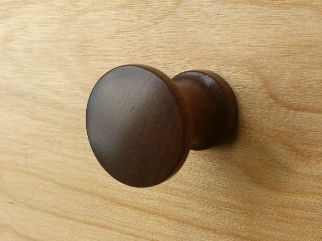 Contemporary Round Walnut Wood Cabinet Knob – Ware Design Works